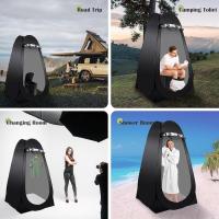 China 47.2*47.2*74.8Inch Black Silver Coated Polyester Pop Up Privacy Tent With UV Protection For Camping Beach Events for sale