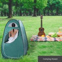 China 74.5*47*47Inch Green Polyester Instant Pop Up Privacy Tent With Full Coverage For Camping Beach And Outdoor Events for sale