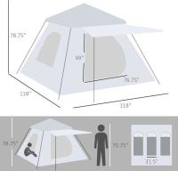 China 118*118*78.75Inch 2-3 Person Waterproof Automatic Pop Up Camping Tent with Fiberglass Poles and Mesh Windows for sale