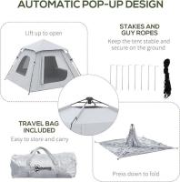 China 118*118*78.75Inch 2-3 Person Waterproof Automatic Pop Up Camping Tent with Fiberglass Poles and Mesh Windows for sale