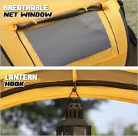 China 96*59*41Inch Yellow Polyester 4-Season Pop Up Camping Tent With Mesh Windows And Waterproof Design For 2 person for sale