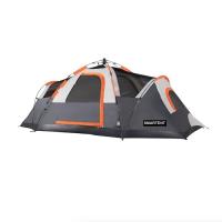 China 410*210*140CM Grey Polyester 6-Season Pop Up Camping Tent With Waterproof Floor / Mesh Windows for sale