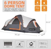 China 410*210*140CM Grey Polyester 6-Season Pop Up Camping Tent With Waterproof Floor / Mesh Windows for sale