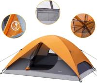 China 4 Person 2.74*2.13*1.22M Ultralight 3-Season Glamping Tents Fiberglass Aluminum or Steel Pole 1.5-2.5m Tall for sale