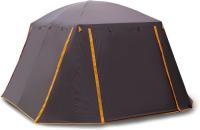 China 6 Person Spacious Brown Color Waterproof Coated Polyester Outdoor Large Family Camping Tent Houses With Fiberglass Poles for sale