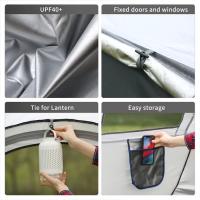 China 280*200*130CM Grey Waterproof PU2000MM Coated 190T Polyester 4-Season Pop Up Tent Boat With Mesh Windows For Camping for sale