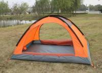 China 2 Person Orange PU3000MM Coated 210T Polyester Aluminum Frame Watertight Pop Up Tent With Carry Bag for sale