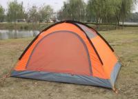 China 2 Person Orange PU3000MM Coated 210T Polyester Aluminum Frame Watertight Pop Up Tent With Carry Bag for sale