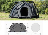 China 300*270*170 CM Black Waterproof 210T Deluxe Inflatable Double Layer Queen Tent With Inflatable Pool And UV Protection for sale
