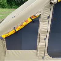 China 395*300*200CM Waterproof Khaki Oxford 600D PVC 4-8 Person UV Resistant Blow Up Camping Tent For Outdoor Camping for sale