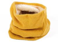 China Double Layer Eco Friendly Yellow RPET Knitted Collar Warmer Lining With Velvet for sale