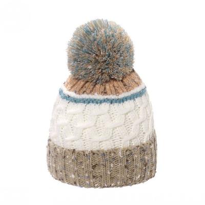 China Customized Eco Friendly Accessories RPET Knitted Beanie Hat With Pompon Support OEM Service And Fair Trade Approved for sale