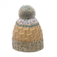 China Customized Eco Friendly Accessories RPET Knitted Beanie Hat With Pompon Support OEM Service And Fair Trade Approved for sale