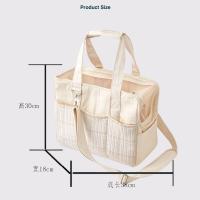 China 38*18*30CM Beige Canvas Kitty Travel Hangbag Endearing Pet Accouterments Should Bag With Soft Fabric Collection for sale
