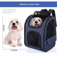 China Outdoor 33.5*27*42CM Blue Cationic Oxford Expandable Pet Travel Backpack Soft Fabric Lovely Pet Necessities For Your Satisfied Companions for sale