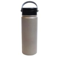 China UV Sterilization Stainless Steel Large Mouth Insulated Workout Water Bottles Gray Color Carrying Handle And Customized Volume Of 500ml Perfect For Outdoor Sports for sale