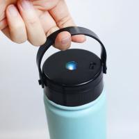 China UV Sterilization Stainless Steel Large Mouth Insulated Workout Water Bottles Gray Color Carrying Handle And Customized Volume Of 500ml Perfect For Outdoor Sports for sale