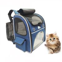 China Washable Blue Polyester Oxford Expandable Pet Rucksack Travel Bag Durable Non Toxic Ideal For Indoor Outdoor Pet Owners Needing Safe And Easy To Clean Travel Gear for sale