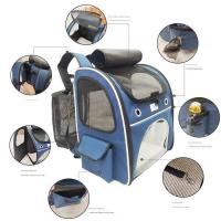 China Washable Blue Polyester Oxford Expandable Pet Rucksack Travel Bag Durable Non Toxic Ideal For Indoor Outdoor Pet Owners Needing Safe And Easy To Clean Travel Gear for sale