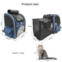 China Washable Blue Polyester Oxford Expandable Pet Rucksack Travel Bag Durable Non Toxic Ideal For Indoor Outdoor Pet Owners Needing Safe And Easy To Clean Travel Gear for sale