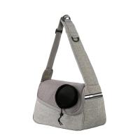 China 36*19*12CM Unisex Durable Washable Non toxic Lovely Durability Gray Oxford Pet Outing Shoulder Bag for sale