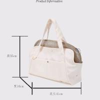 China 41*16*35CM Outdoor Beige Polyester Fiber Pet Travel Bag Foldable Lightweight Convenient Storage Ideal For Pet Owners On The Go for sale