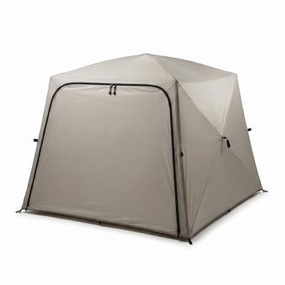 China Portable Folding Instant-Setup Sun-proof Waterproof Beige Color Silver Coated 210D Oxford Outdoor Camping Tent Ideal For Park Outings And Picnics. for sale