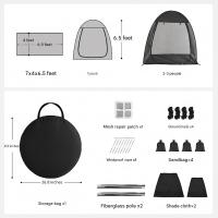 China 200*120*195CM Lightweight Portable Outdoor Black Pop Up Sports Tent Fit For 2 Person for sale