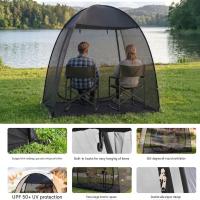 China 200*120*195CM Lightweight Portable Outdoor Black Pop Up Sports Tent Fit For 2 Person for sale