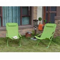 China Grey Folding Beach Lounge Chair Aluminum Frame Foldable Beach Lounge Chaise For Lawn Deck for sale
