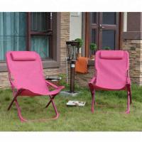 China Grey Folding Beach Lounge Chair Aluminum Frame Foldable Beach Lounge Chaise For Lawn Deck for sale