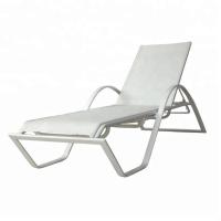 China Stackable Folding Beach Lounge Chair Anti Rust White lightweight folding beach lounger for sale