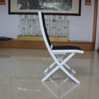 China European White Foldable Beach Lounge Chair PVC Mesh Back Aluminum Frame for sale
