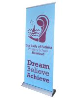 China Polyester Sublimation Roll Up Stand Design 80X200cm Big Base Roll Up Banner for sale