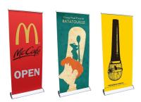 China Polyester Sublimation Roll Up Stand Design 80X200cm Big Base Roll Up Banner for sale