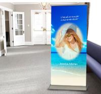 China Polyester Sublimation Roll Up Stand Design 80X200cm Big Base Roll Up Banner for sale