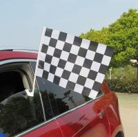 China Demonstrate auto racing banners Polyester Auto Flags Banners 12x18inch Suction Cup for sale
