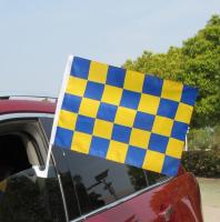 China Demonstrate auto racing banners Polyester Auto Flags Banners 12x18inch Suction Cup for sale