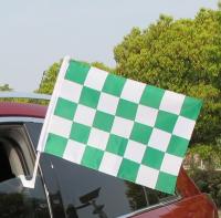 China Demonstrate auto racing banners Polyester Auto Flags Banners 12x18inch Suction Cup for sale