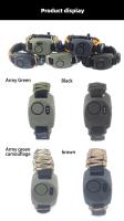 China Balck Emergency Paracord Survival Watch Cool Camping Accessories Built In Battery for sale