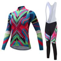 China Female Jersey Long Sleeve Cycling Suit Cycling Clothing Suits Colorful for sale