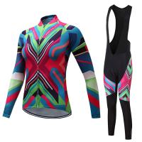 China Female Jersey Long Sleeve Cycling Suit Cycling Clothing Suits Colorful for sale