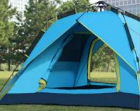 China Fast Auto-Opening Fibreglass Frame Outdoor Camping Tents with Waterproof and Sunproof 190T Polyester Fabric for 3-4 Person for sale