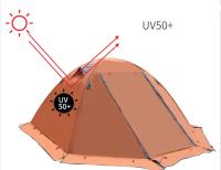 China 210X180X130cm Orange Waterproof PU2000mm Coated 190T Polyester Cozy Camping Tent for sale