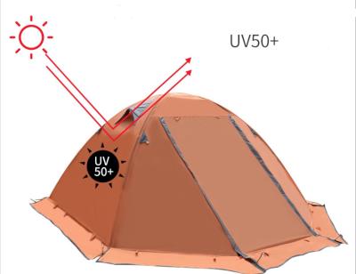 China 210X180X130cm Orange Waterproof PU2000mm Coated 190T Polyester Cozy Camping Tent for sale