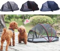 China Outdoor Portable Easy Up Folding 40X41X82CM Ventilation Nylon Mesh Cozy Dog Tent Black Cute Pet Shelter for sale