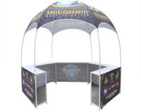 China Advertising Outdoor Event Tent White Powder Coated Dye Sublimation Oxford Kiosk Booth for sale