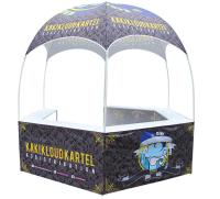 China Advertising Outdoor Event Tent White Powder Coated Dye Sublimation Oxford Kiosk Booth for sale
