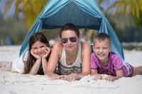 China Polyester 190T Sun Shelter Pop Up Tent Shade For Beach Front W Door Curtain for sale