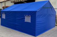 China Blue Disaster Relief Tent Oxford Steel Tube Frame Outdoor Event Tent Temporary Shelter 3X4M for sale